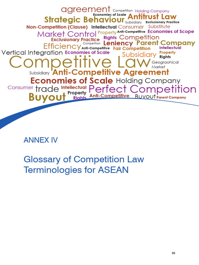 ANNEX IV - Glossary of Competition Law Terminologies For ASEAN 1 | PDF ...