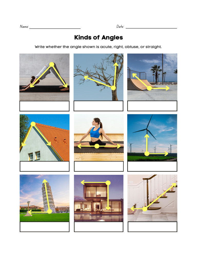 Angle Types Worksheet for Students | PDF