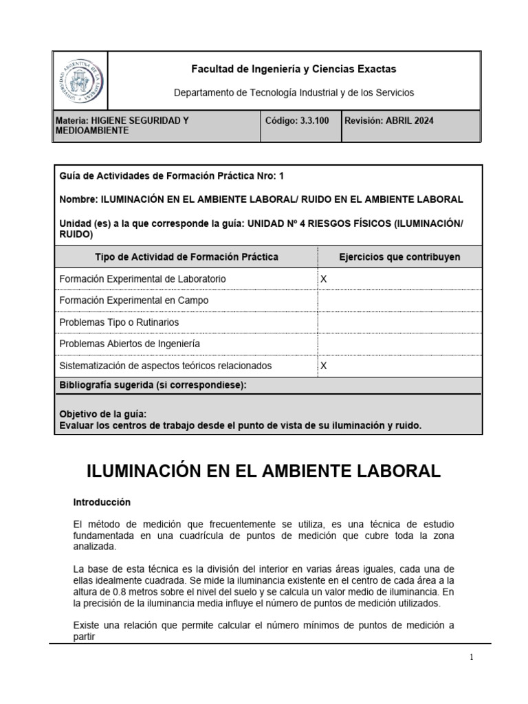 Tp-Iluminacion - Ruido | PDF | Sonido | ruido