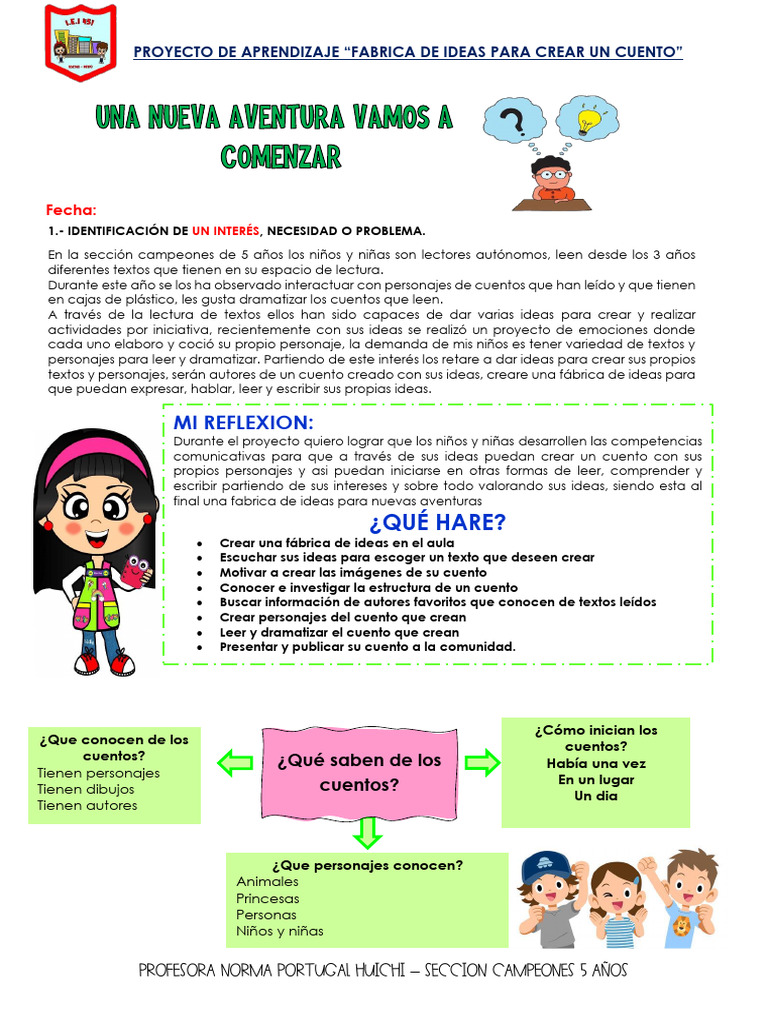 Proyecto Fabrica de Ideas para Crear Un Cuento-Profesora Norma Portugal ...