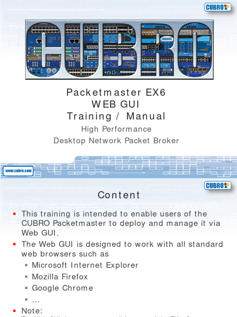 Packetmaster EX6 Web GUI | PDF | World Wide Web | Internet & Web