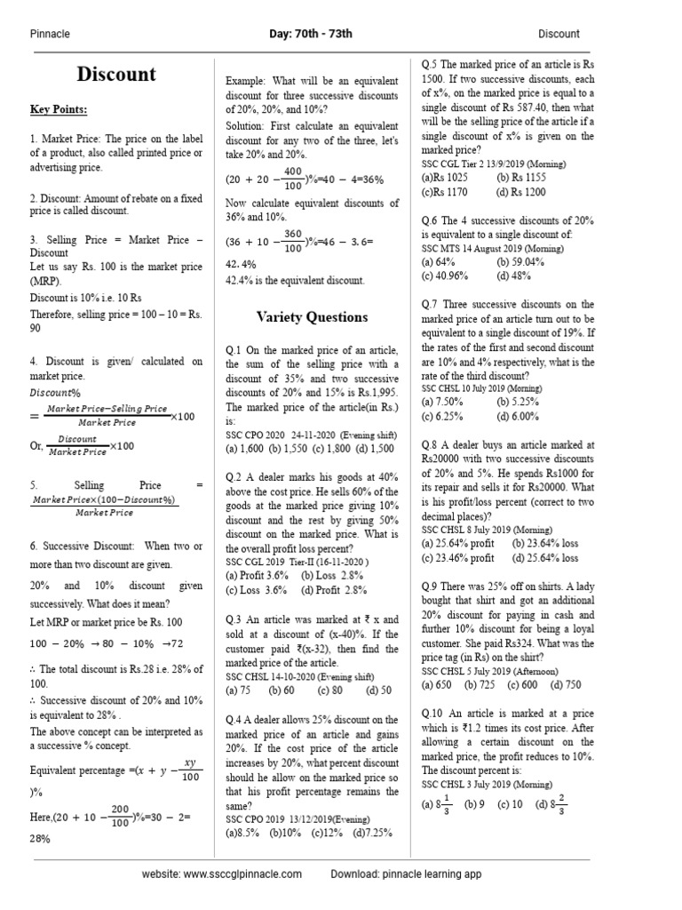 Discount | PDF | Discounting | Prices