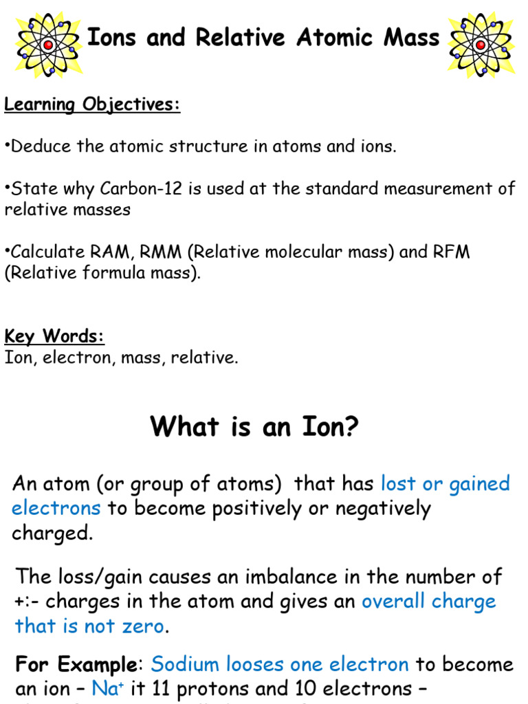 Understanding Ions and Atomic Mass | PDF | Ion | Proton