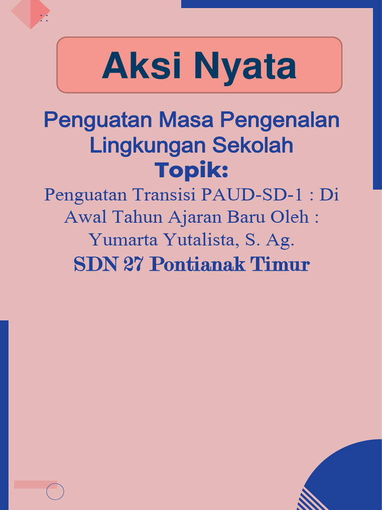 Contoh Aksi Nyata TRANSISI PAUD | PDF