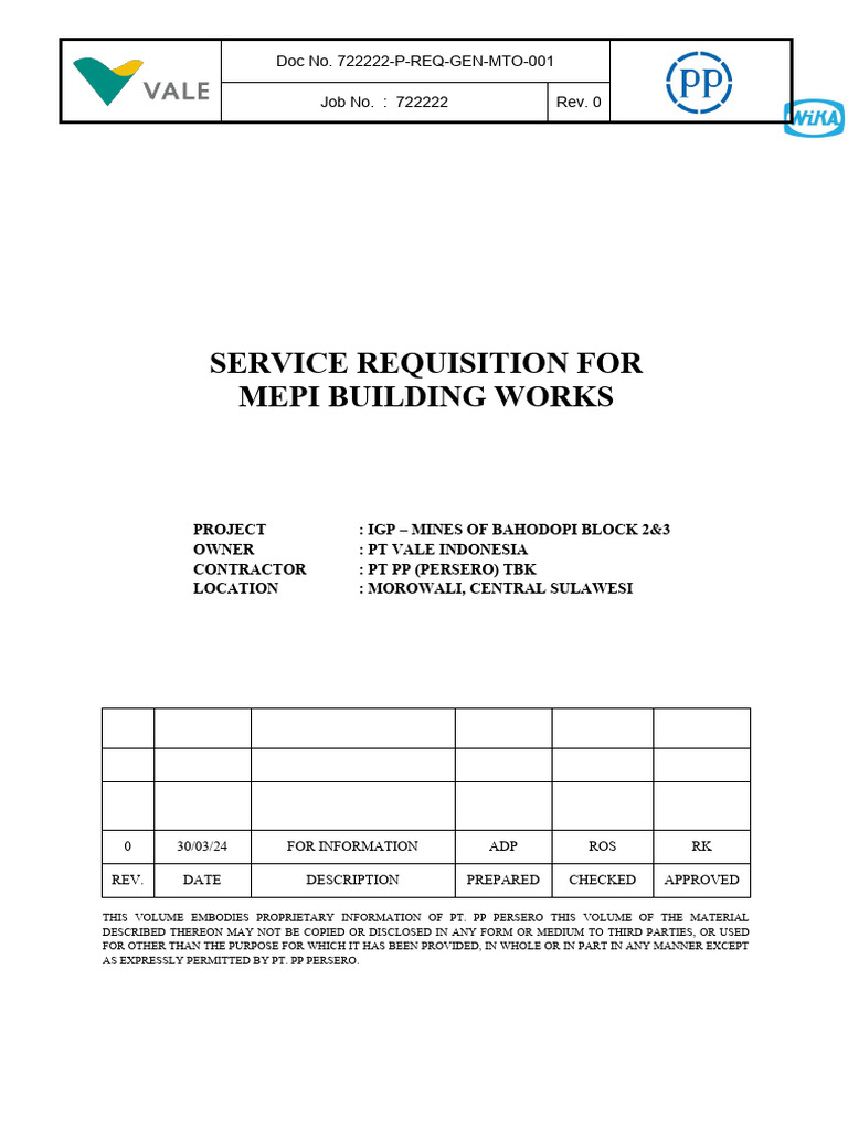 Service Requisition MEPI Review 03.04.24 | PDF | Safety | Heavy Equipment
