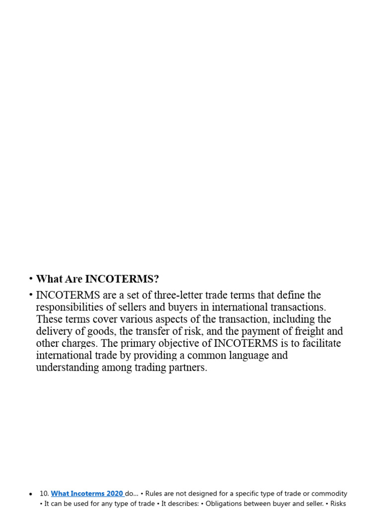 Incoterms PPT For Import LC Issuance | PDF | Private Law | Service ...