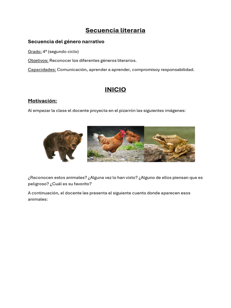 Secuencia Literaria - Género Narrativo | PDF | Narración | Cuentos