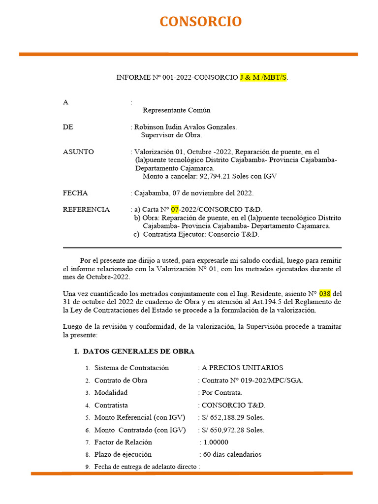 001-Informe Val 01 Oct-2022. | PDF