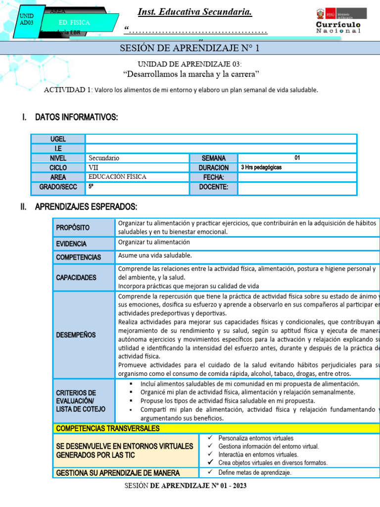 5° Ses-Act 1-E.f U03 | PDF | Aprendizaje | Maestros