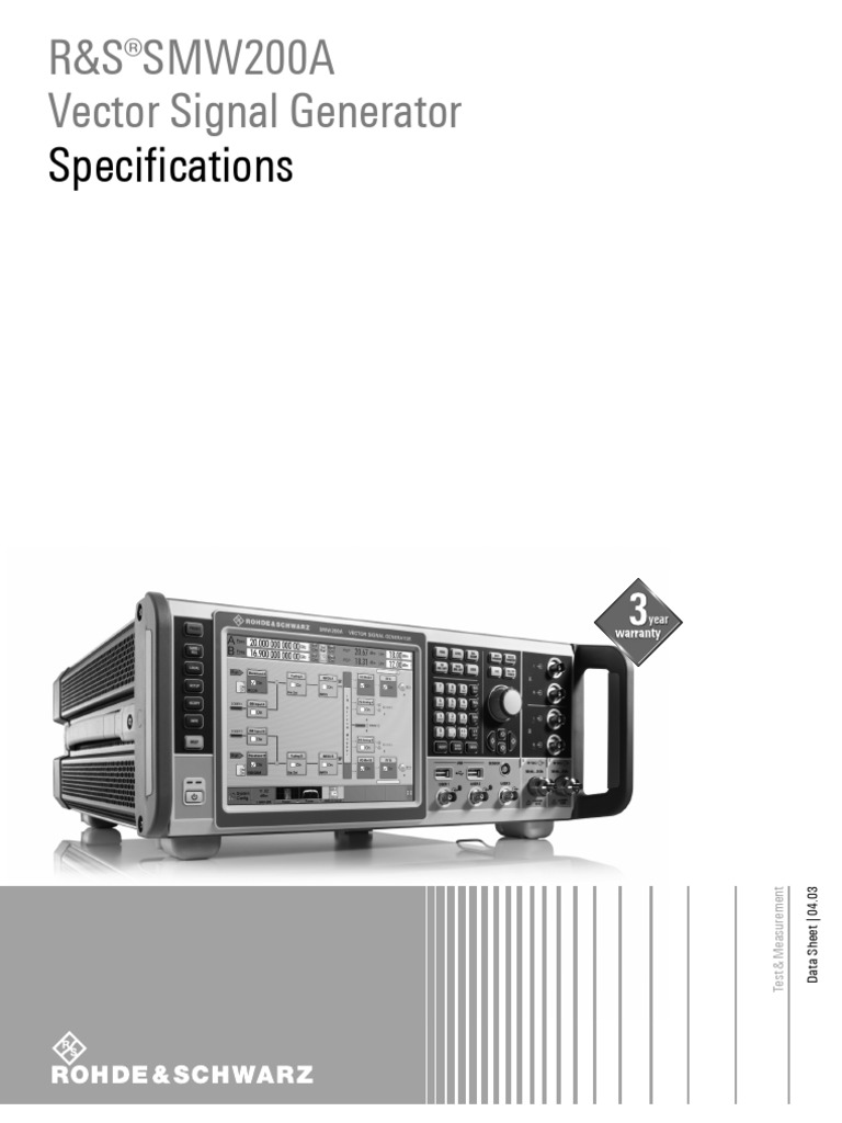 Rohde SMW200A Dat-Sw en 3606-8037-22 v0403 | PDF | Modulation ...