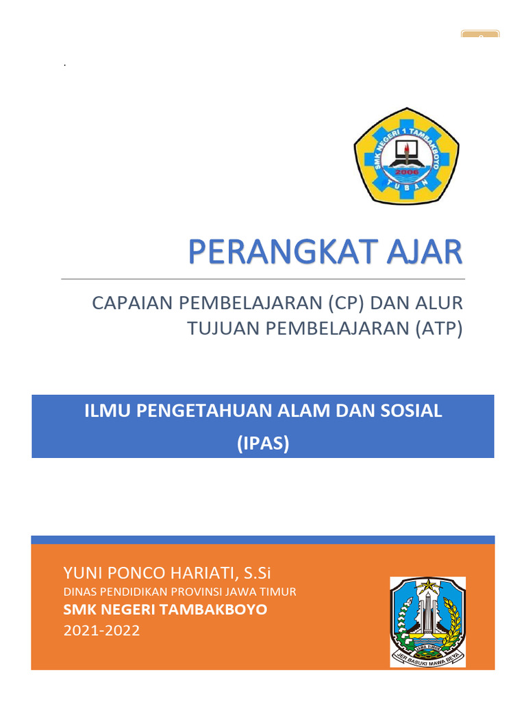 Alur Tujuan Pembelajaran Ipas | PDF | Ilmu Sosial | Pengembangan Diri