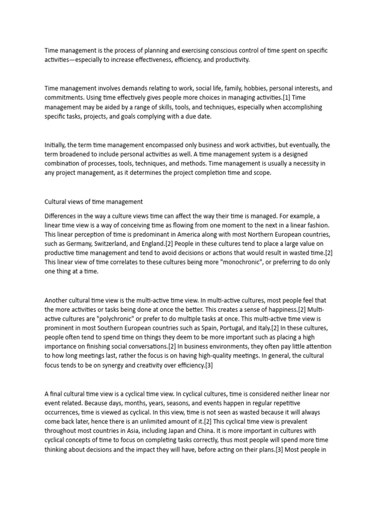 Time Management 1 | PDF | Time Management | Professional Skills