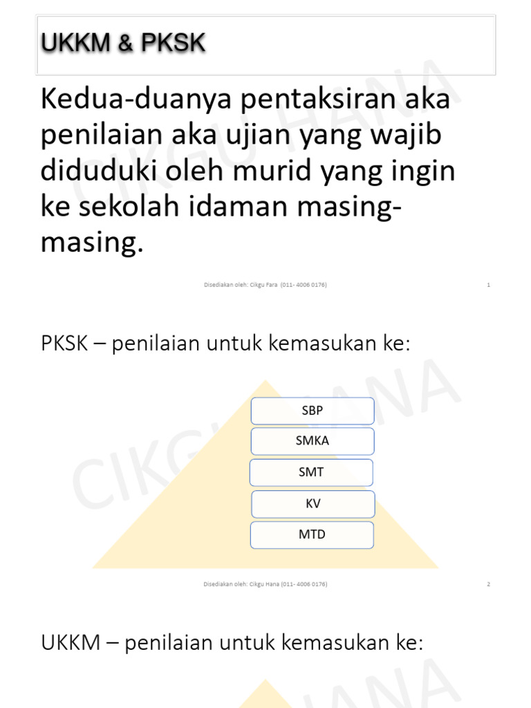 Nota Ukkm & PKSK Utk Ibu Bapa | PDF