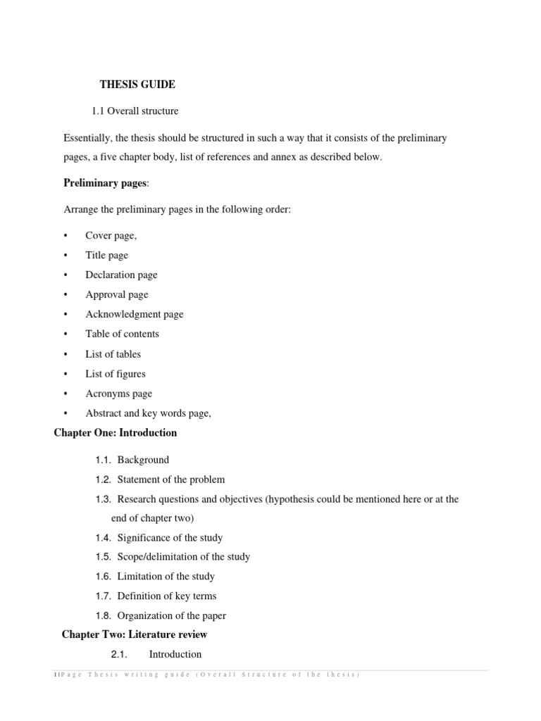 Thesis Writing Structure Guide | PDF | Sampling (Statistics) | Statistics