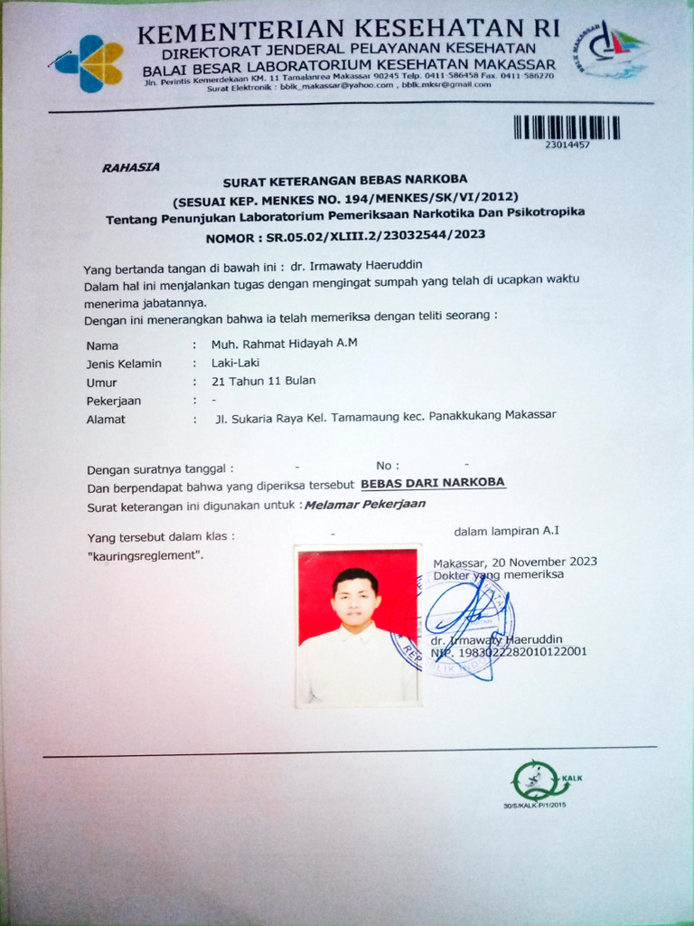 SKBN (Narkoba) - Muh. Rahmat Hidayah AM | PDF