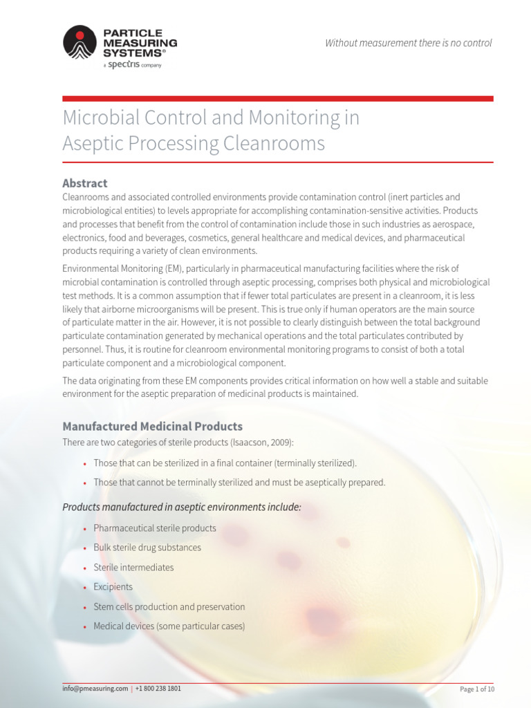 Microbial Control and Monitoring | PDF | Sterilization (Microbiology ...