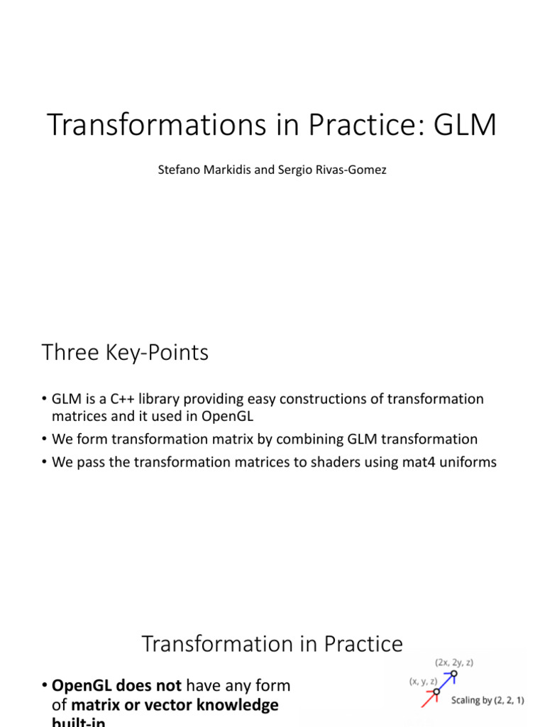 3.6 Transformations in Practice GLM | PDF | Matrix (Mathematics) | Shader