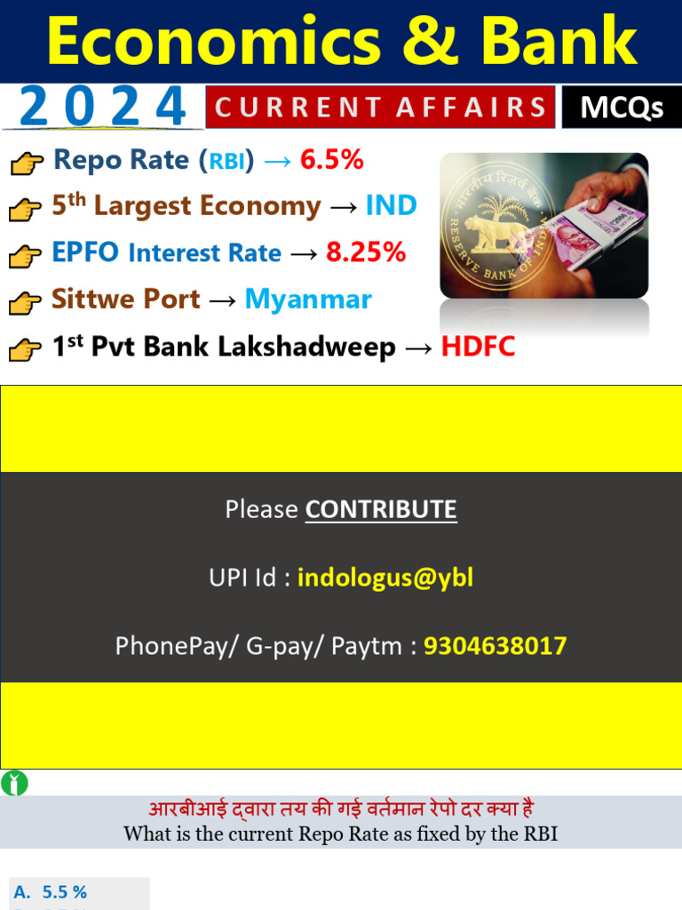 2024 Economics and Banking Ca | PDF | Reserve Bank Of India ...