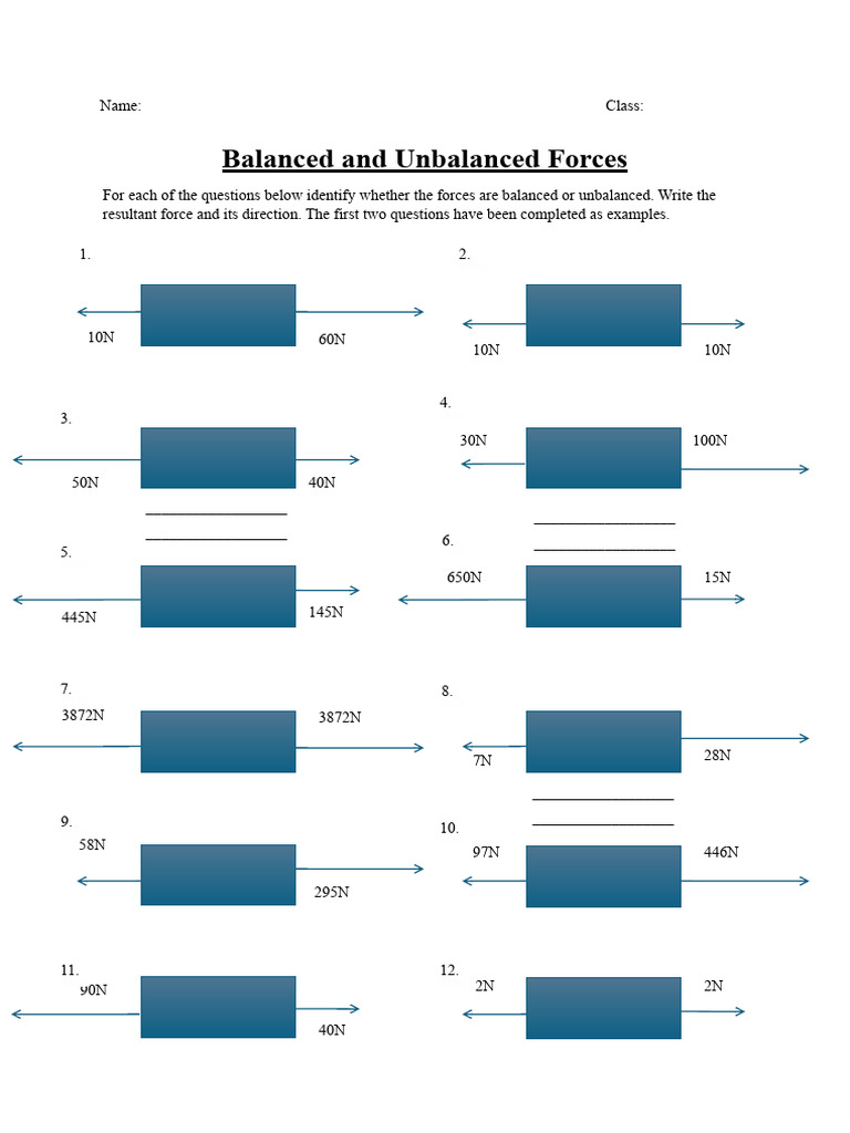 Balanced and Unbalanced Force | PDF