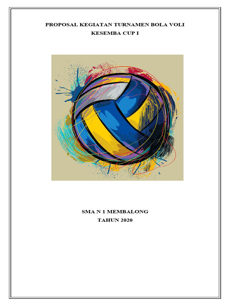 Cover Proposal Kegiatan Turnamen Bola Voli | PDF