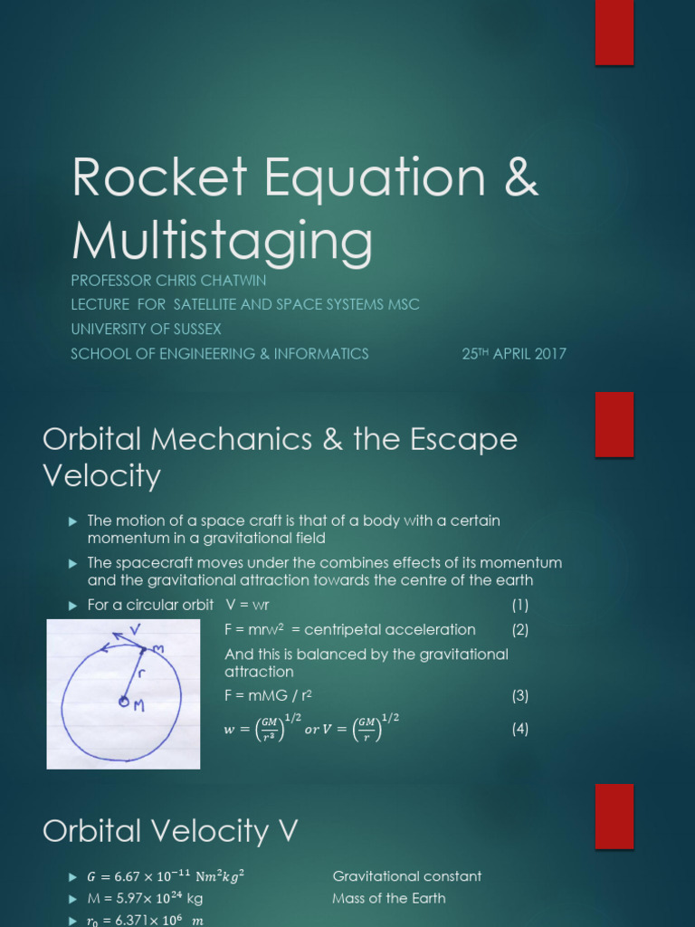Rocket Equation | PDF | Multistage Rocket | Rocket