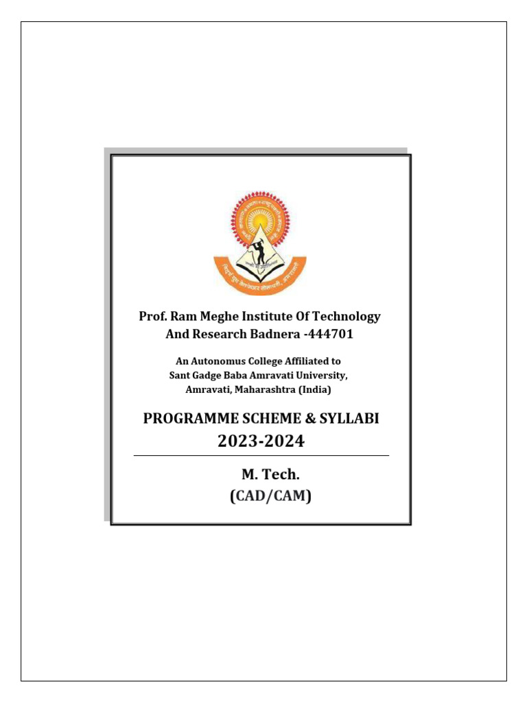MTech_CAD_CAM | PDF | Computer Aided Design | Scheduling (Production Processes)