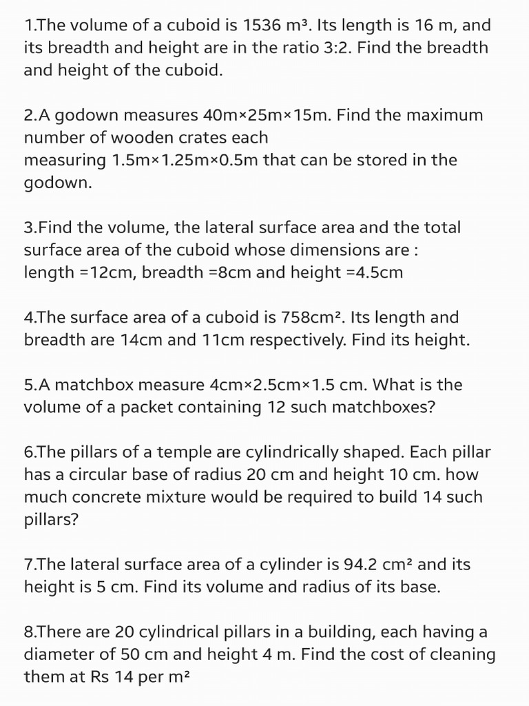 Homework of Surface Area and Volume - 240104 - 174944 | PDF