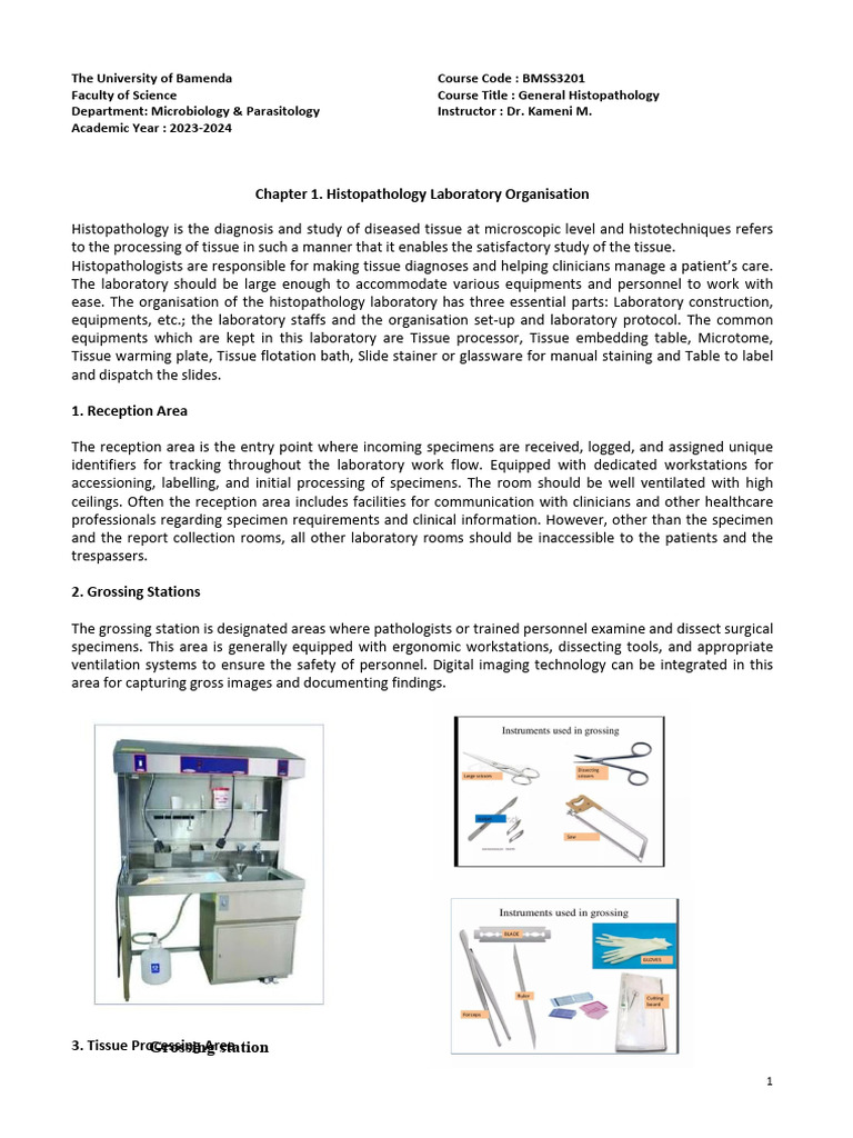 BMSS3201_Histopathology_chap1_DrK 2024 | PDF | Histology | Histopathology