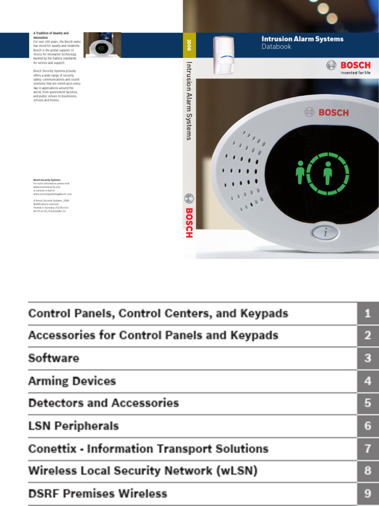 Databook Antintrusione BOSCH | PDF | Security Alarm | Computing