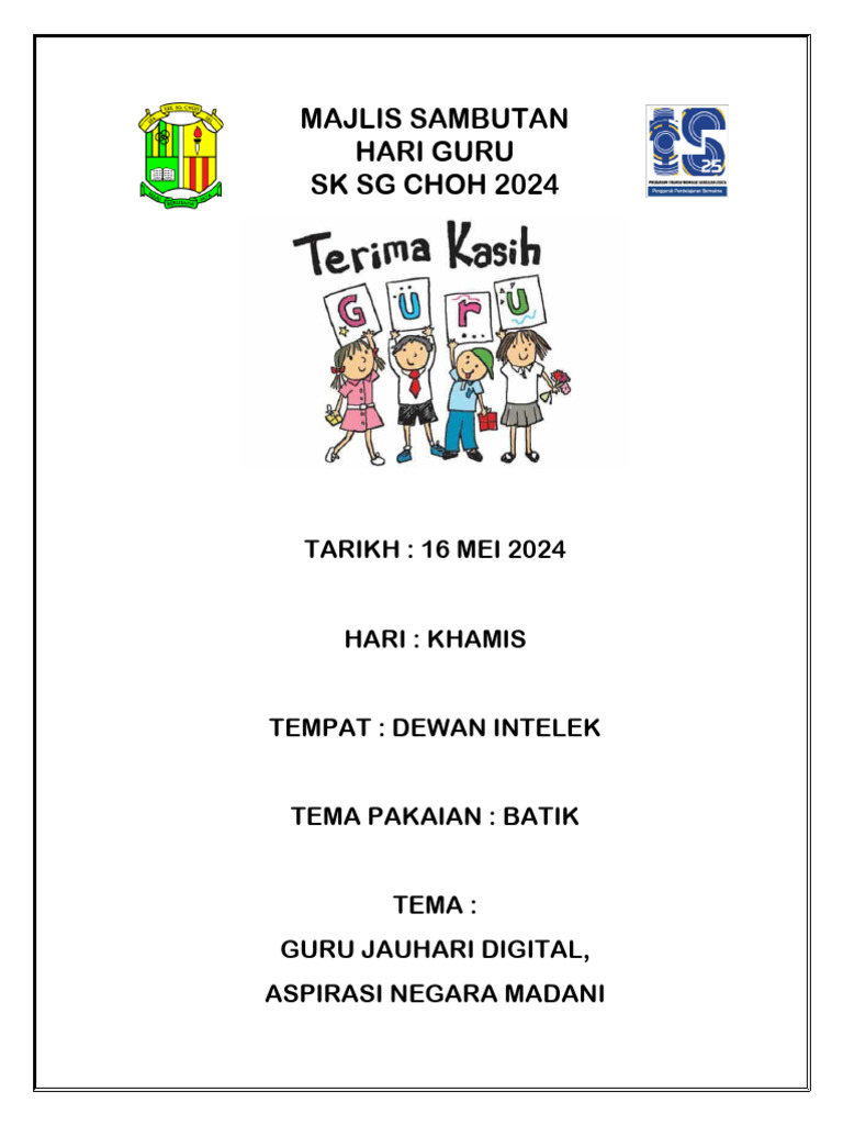 SAMBUTAN HARI GURU SK SG CHOH 2024 | PDF
