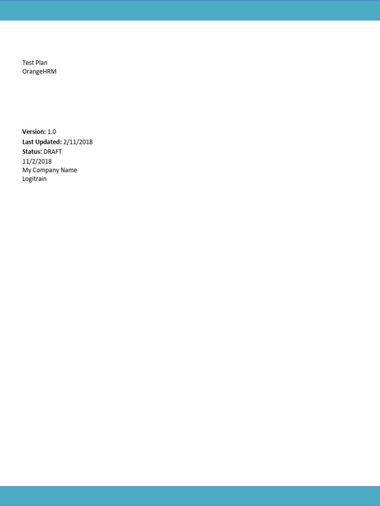 3 Test Plan Pdf Software Testing Software Bug