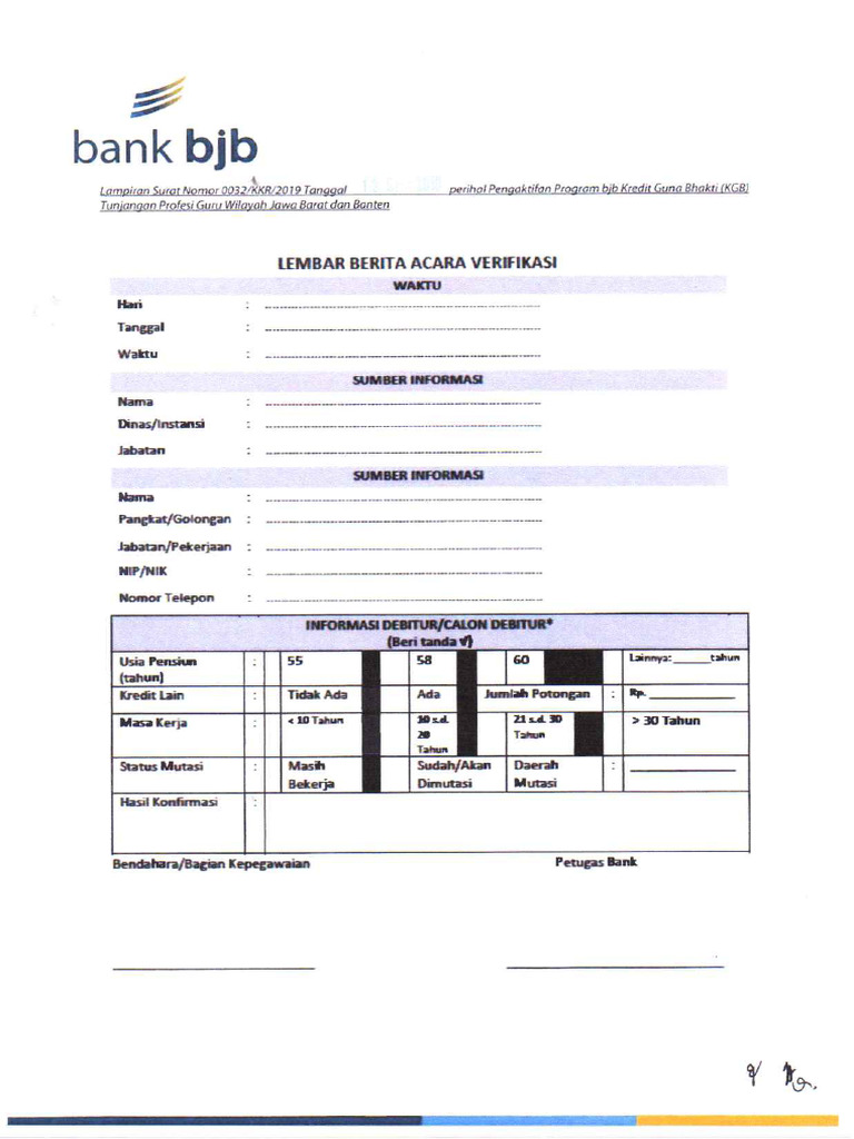 Lembar Verifikasi Kredit TPG | PDF