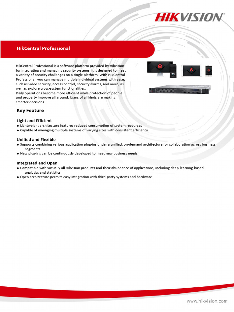 HikCentral Professional Datasheet | PDF | Microsoft Windows | Hyper V