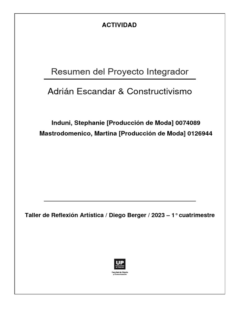 Actividad - Resumen Del Proyecto Integrador | PDF
