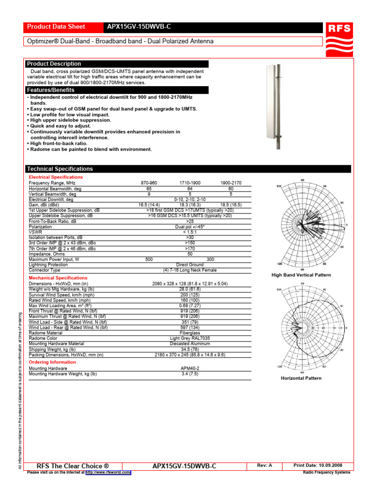 APX 15GV-15DWVB-C | PDF | Antenna (Radio) | Electronic Engineering