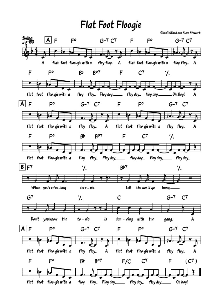 Flat Foot Floogie (Slim Slam) | PDF
