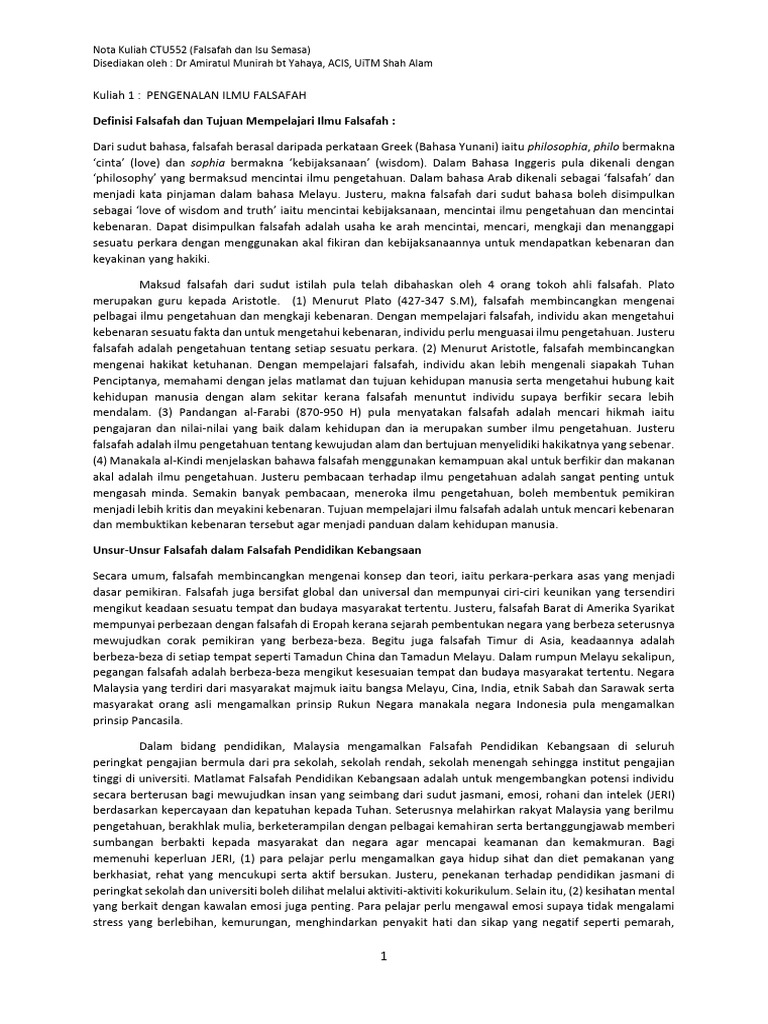 Nota Pensyarah CTU552, Kuliah 1,2,3 - PDF | PDF | Ilmu Sosial | Agama ...