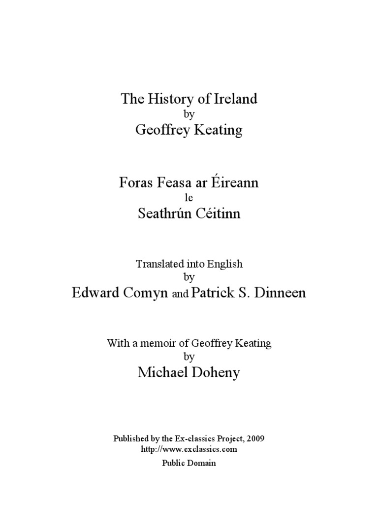 The History of Ireland-Geoffrey Keating | PDF | Ireland | Religion And ...