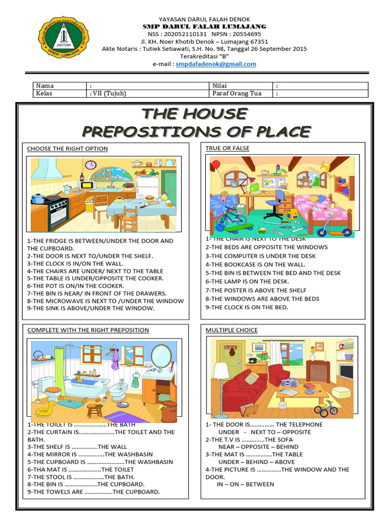 The House Prepositions of Place Fun Activities Games - 10901 | PDF ...
