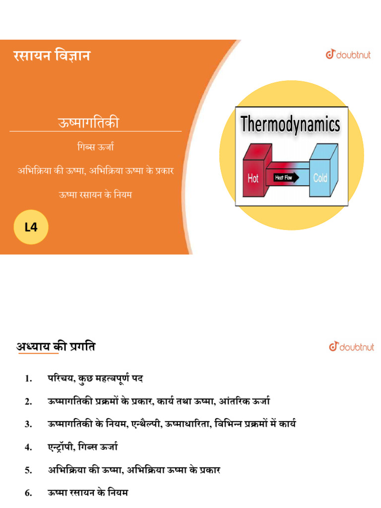FT Iit Chemistry HM Thermodynamics and Thermochemistry l4 Manish Godara ...