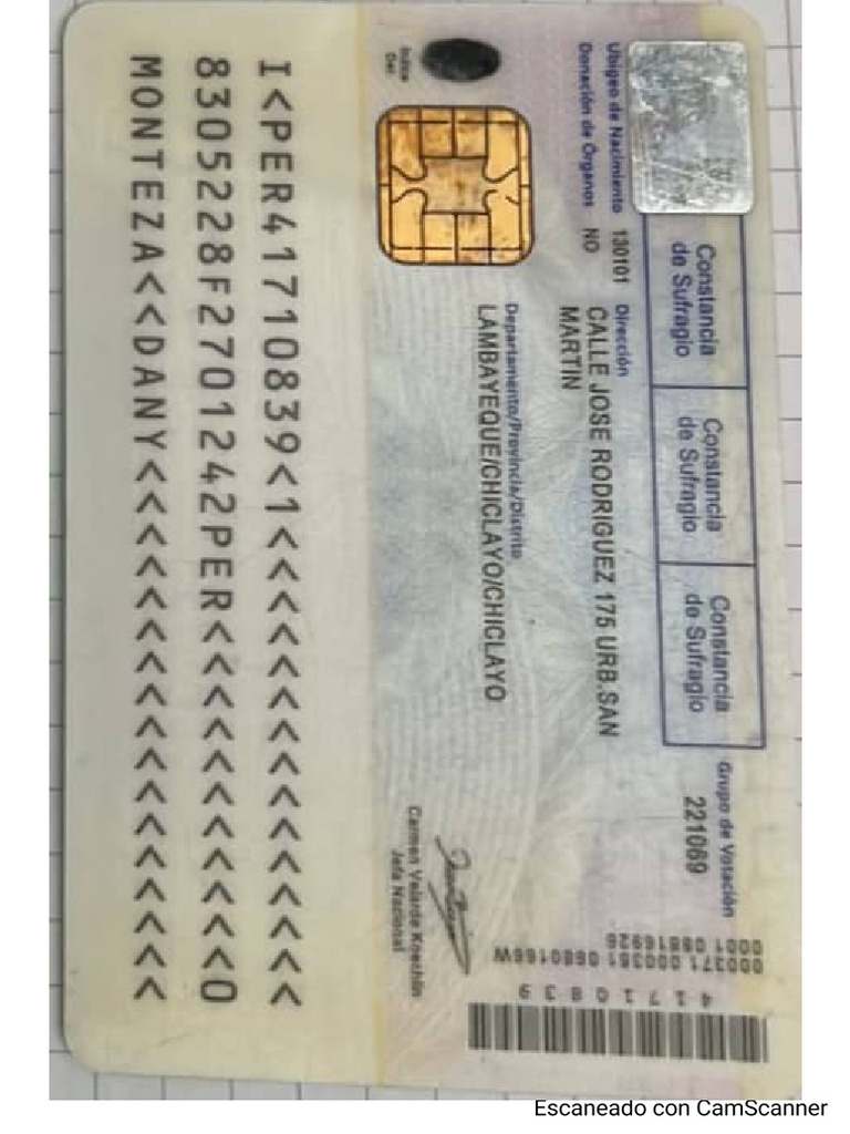 Dni Monteza Condor Daniela | PDF