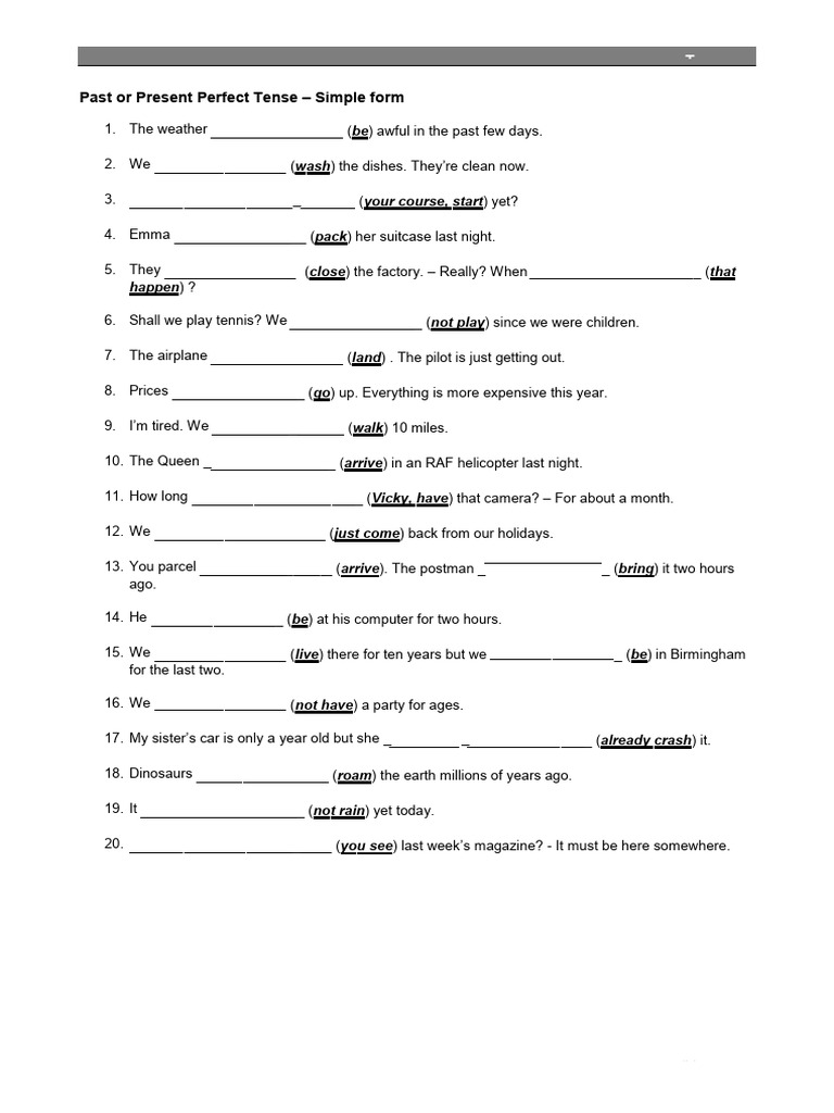 UNIT 2 - PRESENT PERFECT VS PAST SIMPLE | PDF