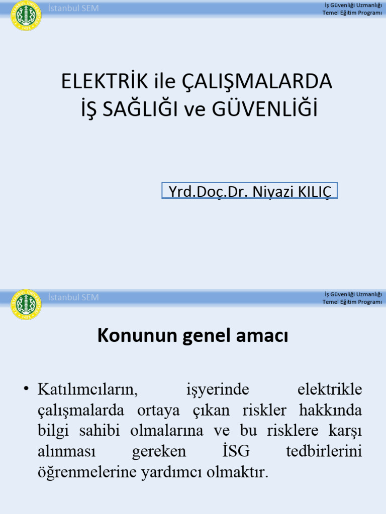 KONU Elektrikli Islerde Isg NK | PDF