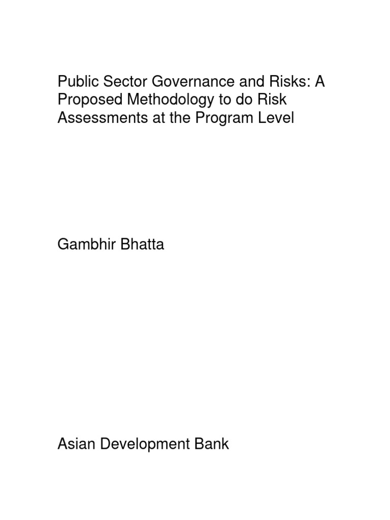Public Sector Governance Risks | PDF | Risk | Governance