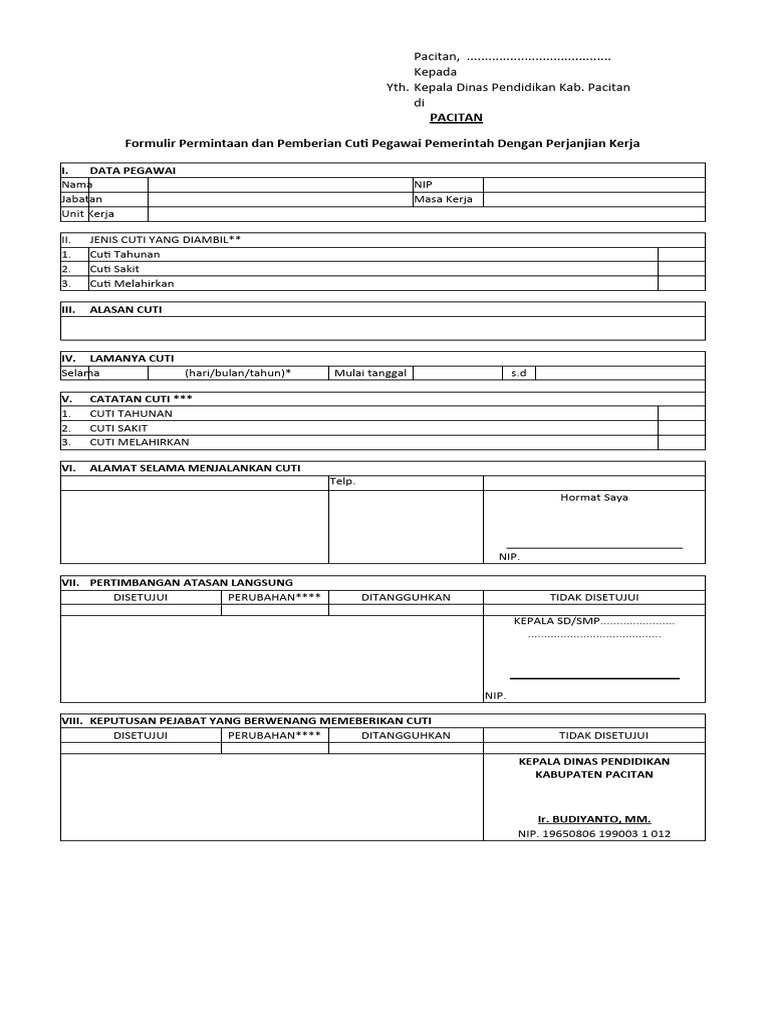Format Cuti Baru | PDF