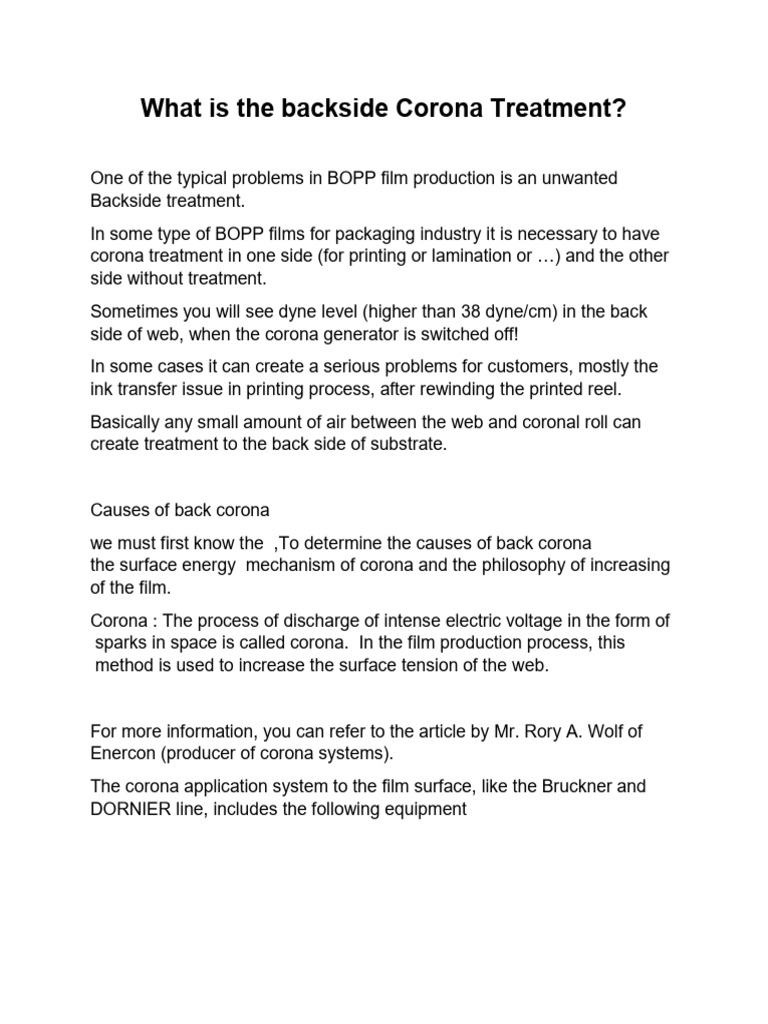Backside Corona Treatment 1680384670 | PDF | Physical Chemistry ...