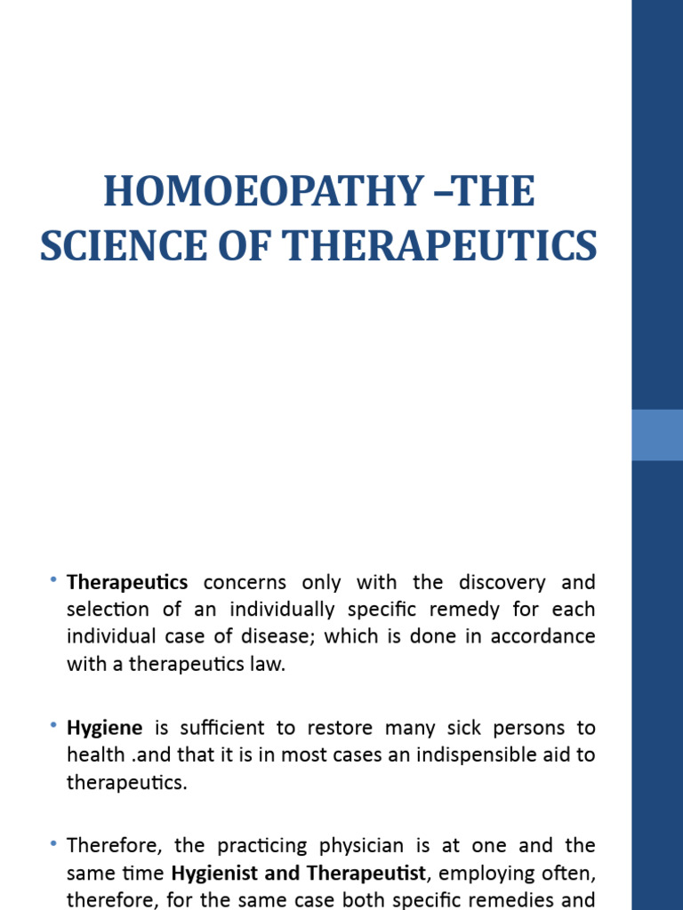 Homoeopathy - The Science of Therapeutics | PDF | Homeopathy | Science
