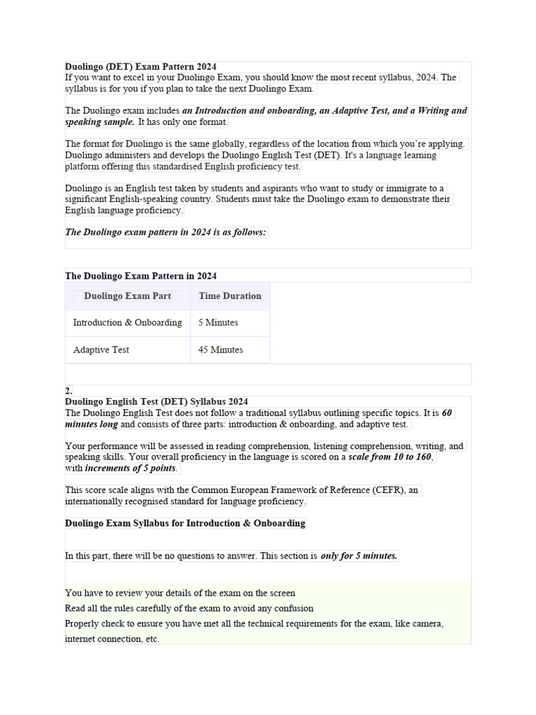 Duolingo Exam Pattern | PDF | Applied Linguistics | Learning