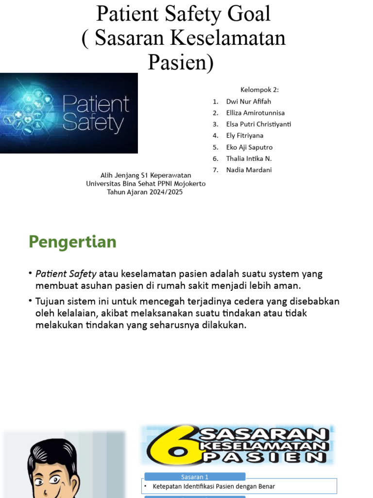 Kelompok 2 Patient Safety Goal | PDF