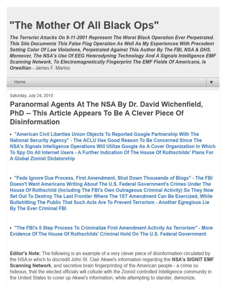 Black Ops | PDF | National Security Agency | Federal Bureau Of ...